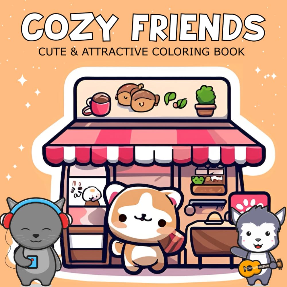 Amazon | Cozy Friends: Coloring Book for Adults and Teens Featuring ...