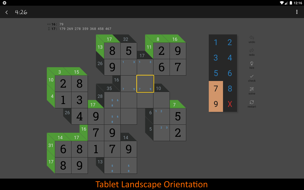 Kakuro Game - Cross Sums - App on Amazon Appstore
