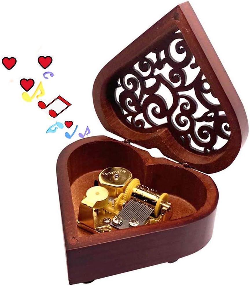Amazon.com: WESTONETEK Vintage Wood Carved Mechanism Musical Box Wind ...