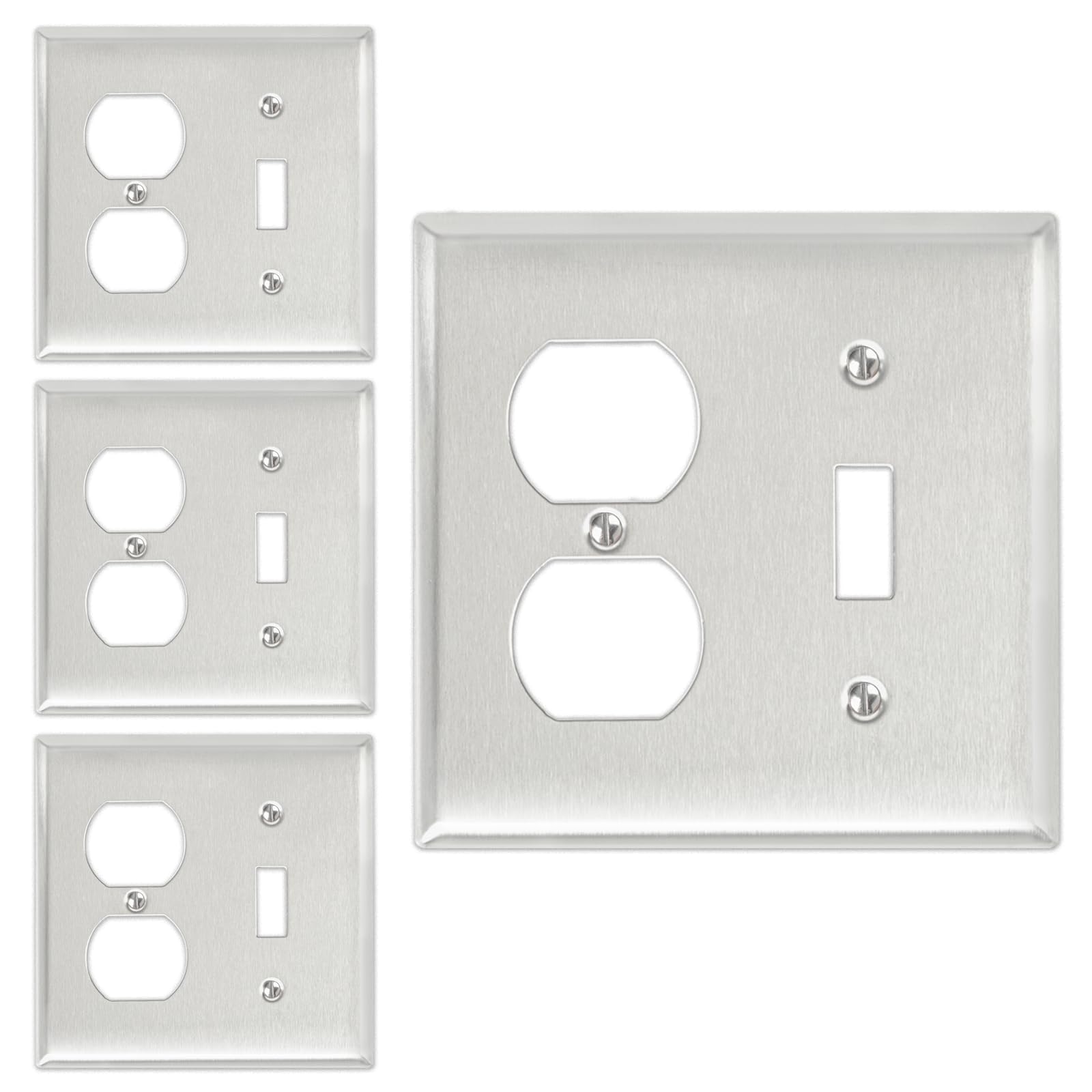 Snapklik.com : Duplex Toggle Wall Plate Stainless Steel, Metal Wall ...