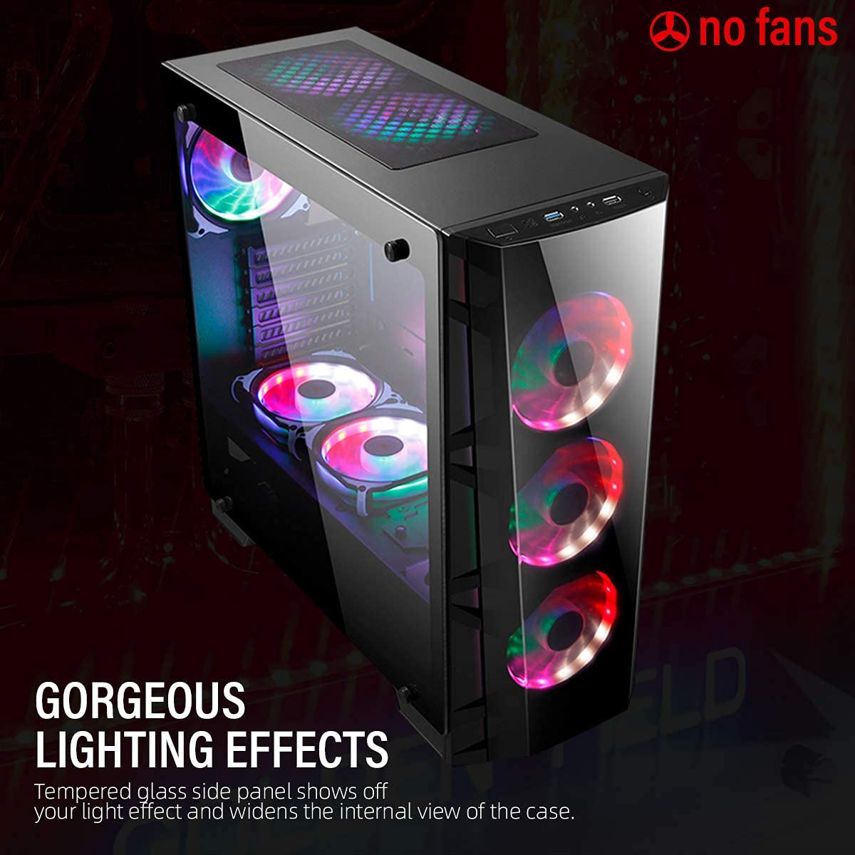 GOLDEN FIELD Z7 Computer Case Gaming PC Case ATX Case Micro ATX / ITX ...