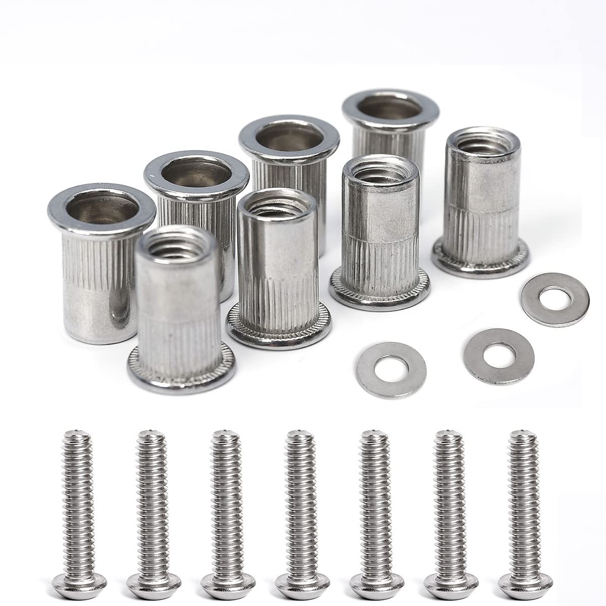 Snapklik.com : Stainless Steel 1/4-20 Rivet Nuts And Bolts 3/4" Button ...