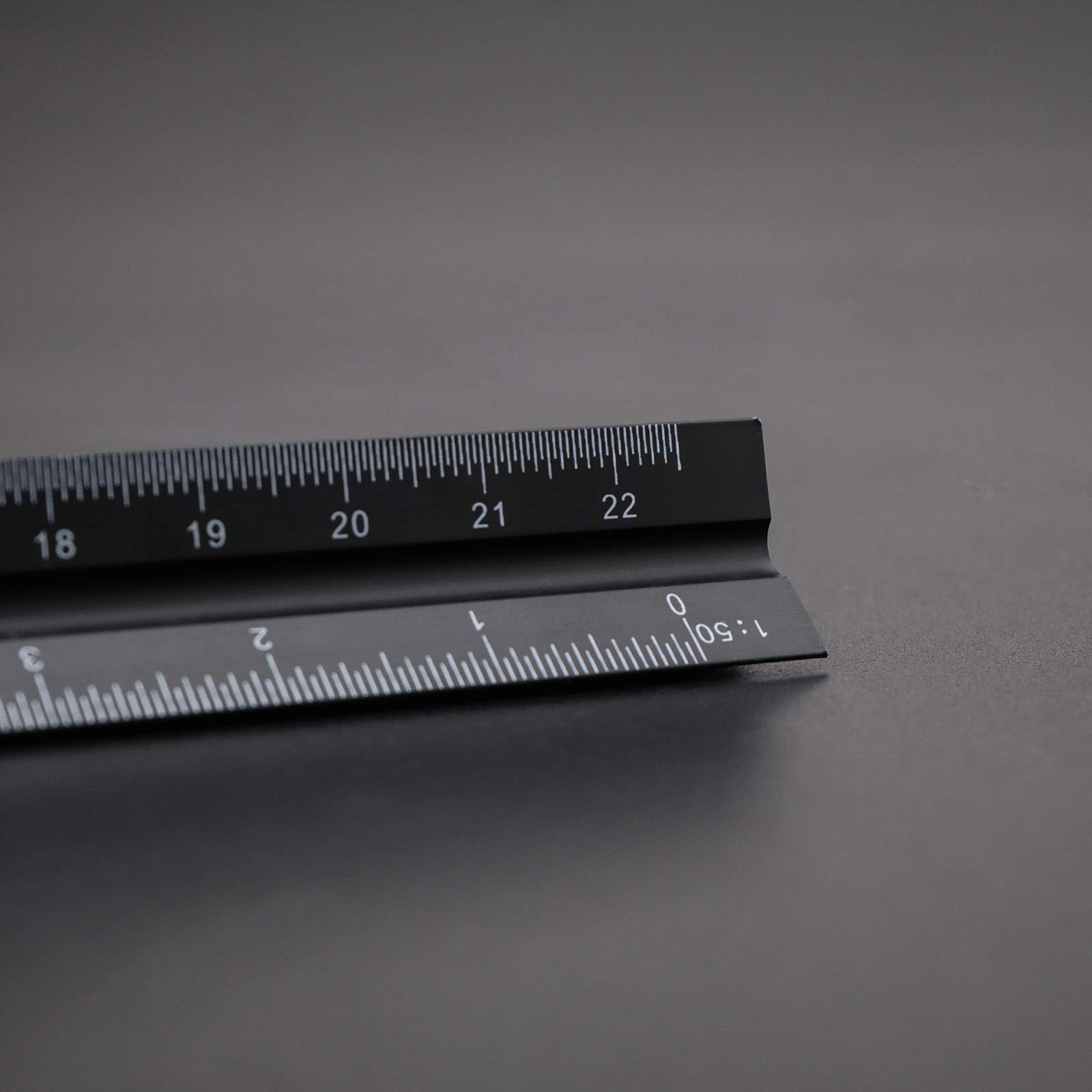 Buy Triangular Scale Ruler 30cm Black Aluminum Alloy Metric Ruler 1:20 ...