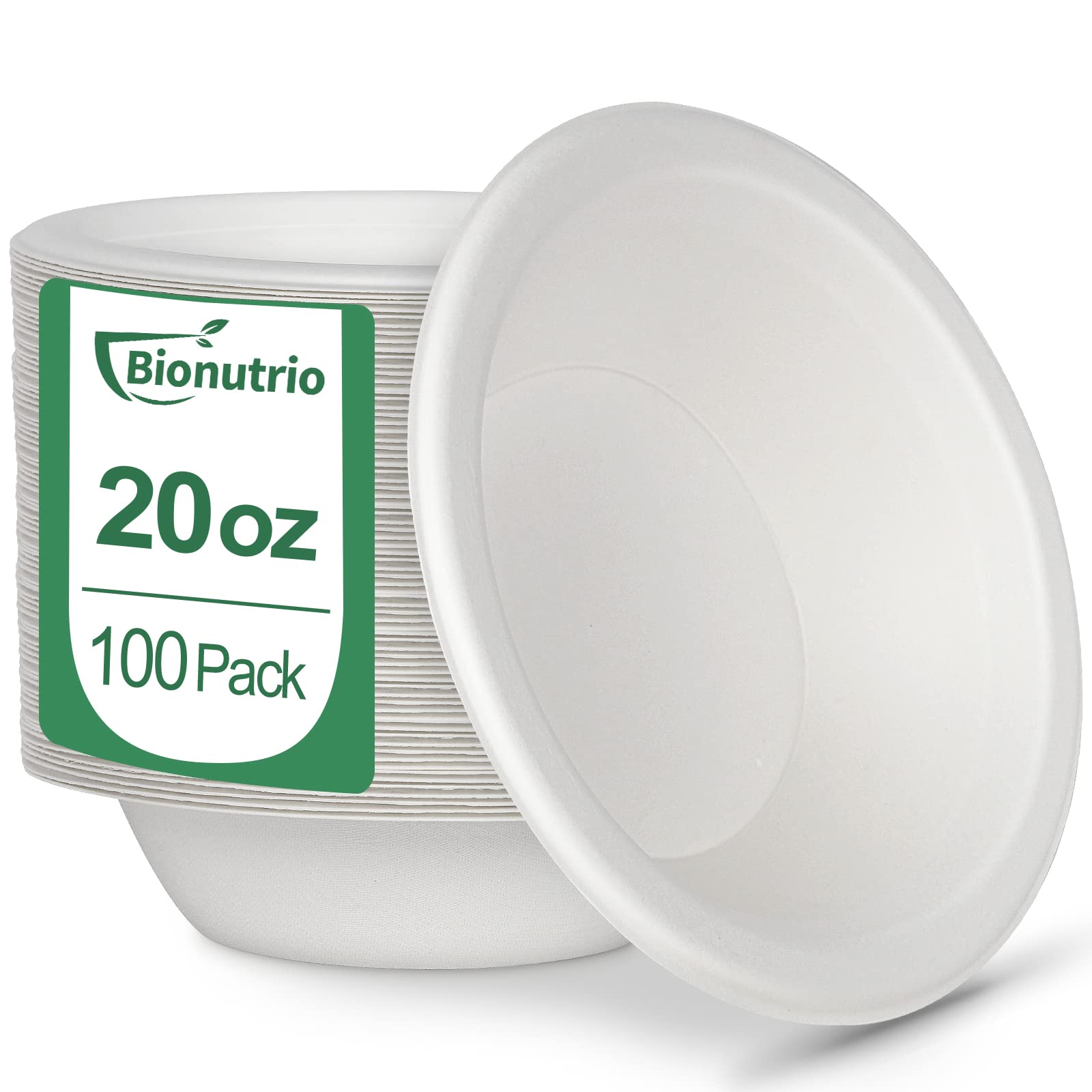 Amazon.com: Paper Bowls 20 oz Heavy Duty, 100 Pack Disposable Soup Bowl ...