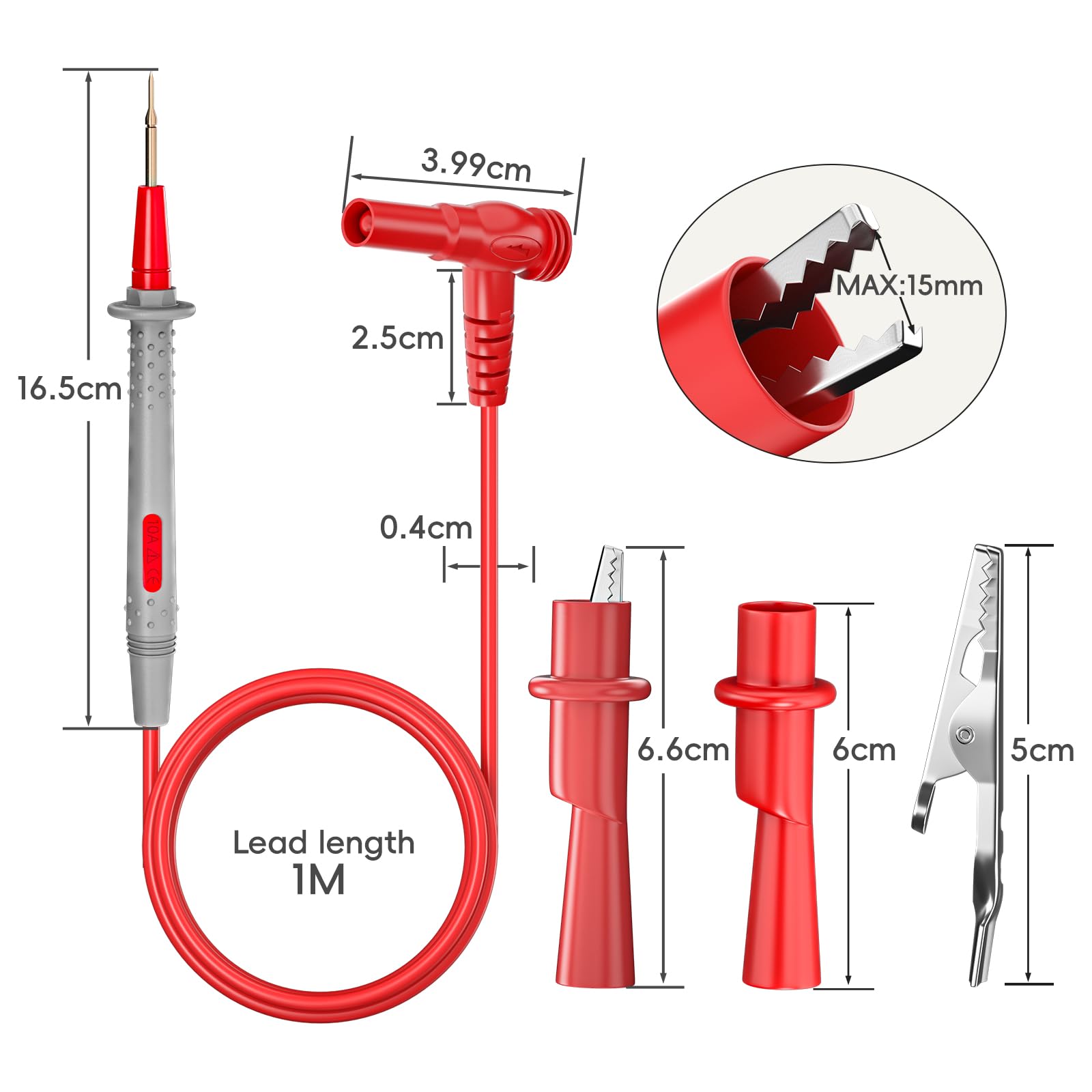 Snapklik.com : Goupchn Multimeter Test Leads Kit Banana Plug