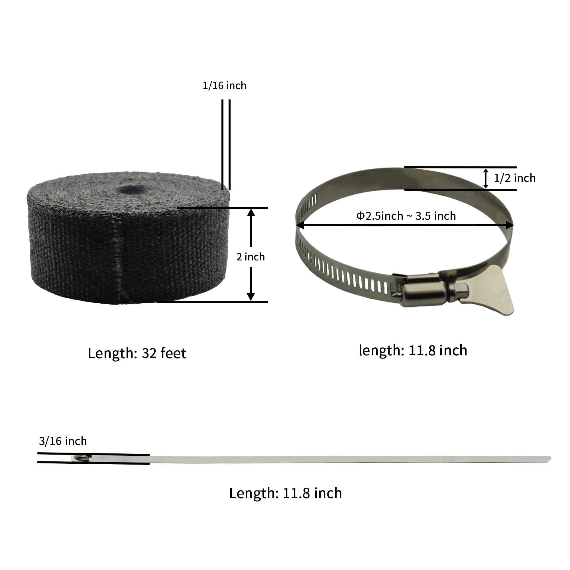 Snapklik.com : DOBTIM Fireproof Pipe Wrap Insulation 2" Wide X 32 Long ...