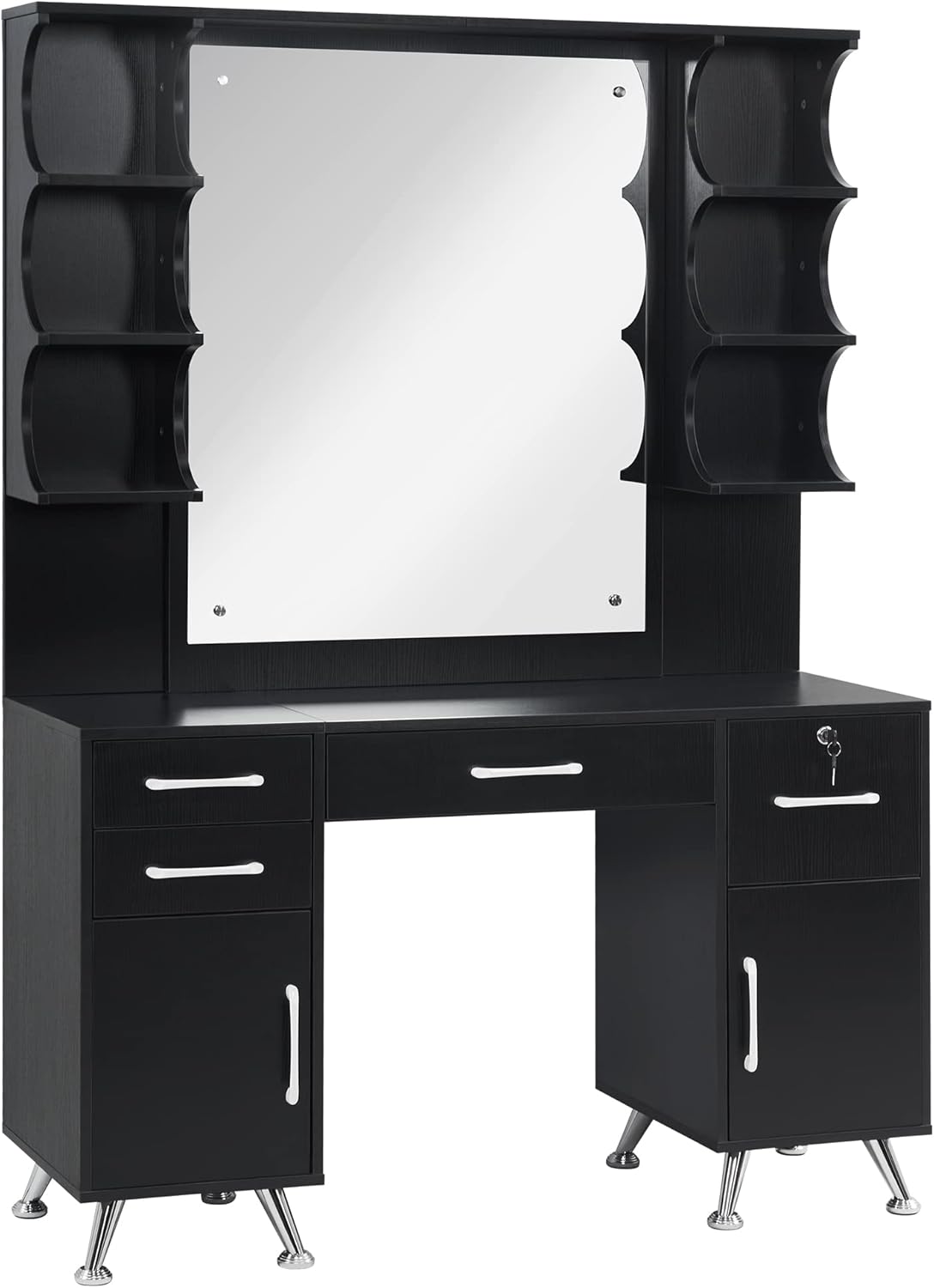 Amazon.com: BarberPub Vanity Set with Mirror Make up Table Spa Beauty ...