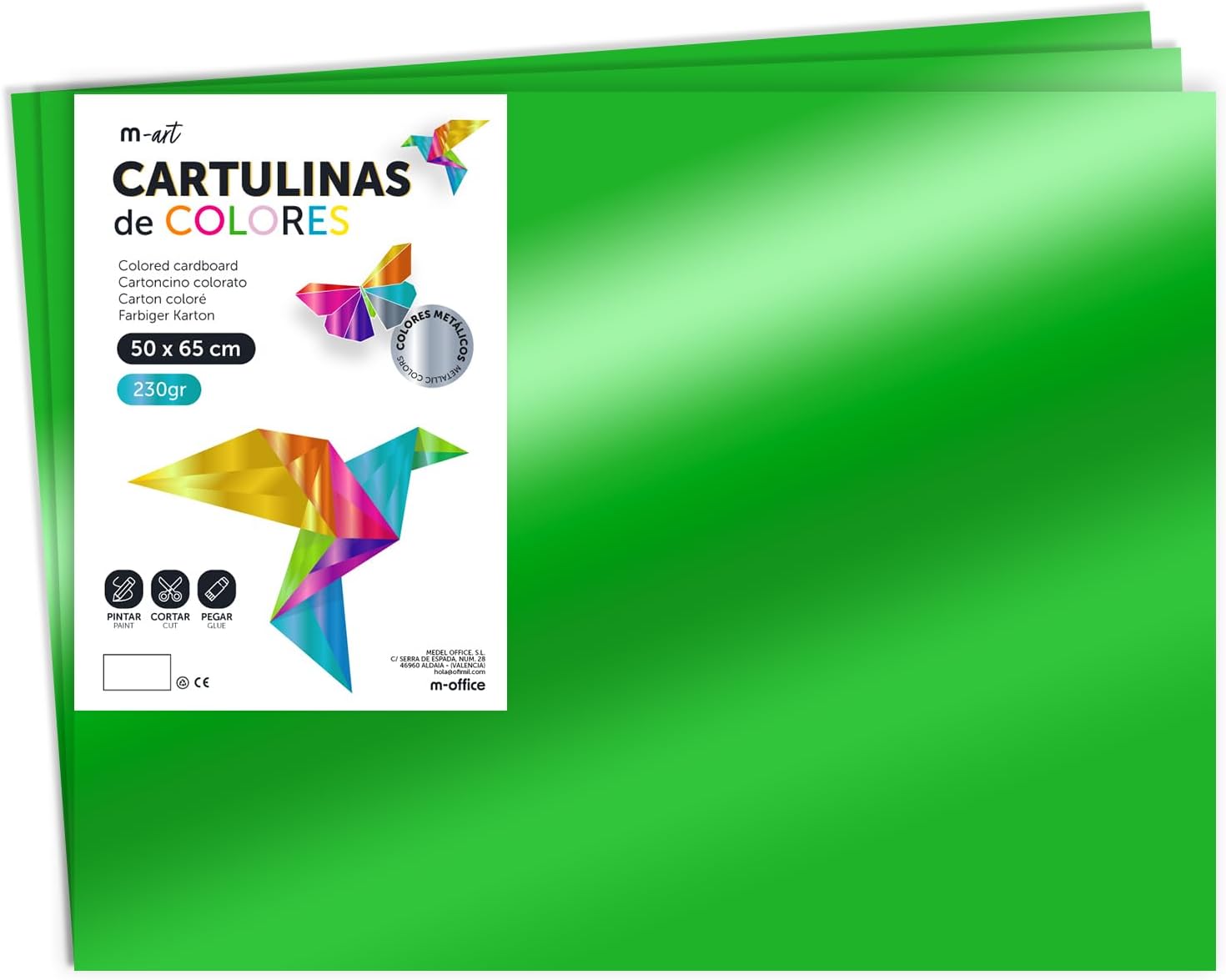 Carton Métallisé Couleur 50x65 cm, 230 g/m², Feuilles Cartonnées ...