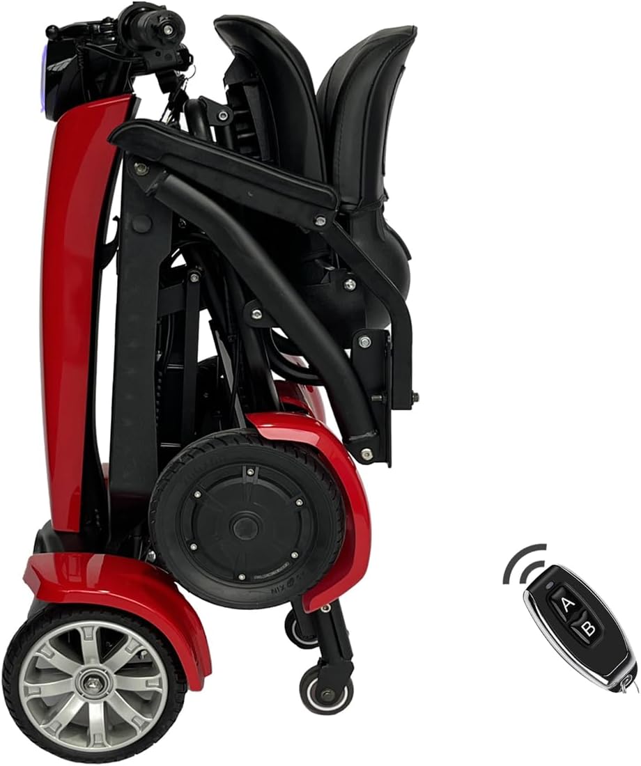 Amazon.com: Folding 4 Wheel Mobility Scooter One Click Fold and Unfold with LED Headlights and ...