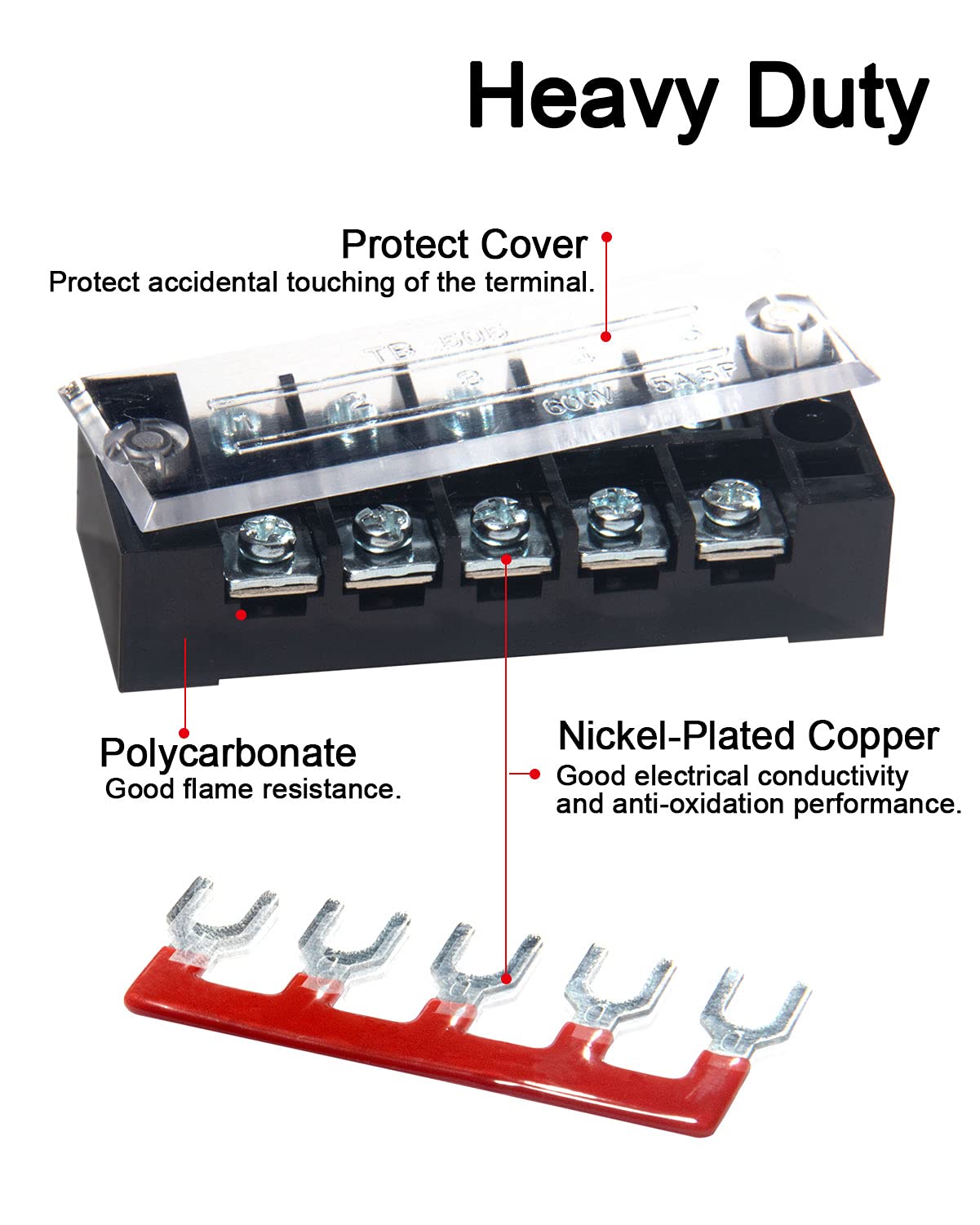 Snapklik.com : MILAPEAK Terminal Block And Strip - 10pcs (5 Sets) 5 ...