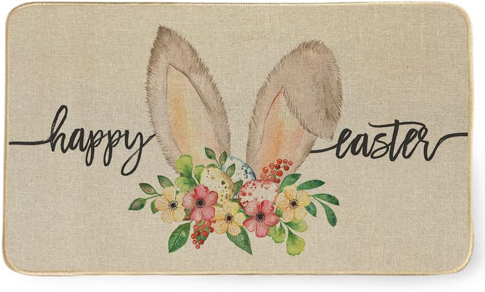 Amazon.com: Welcome Easter Decorative Doormat, Seasonal Rug Spring ...