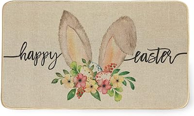 Amazon.com: Roszwtit Easter Door Mat 30 X 17 Inch Easter Bunny Welcome ...