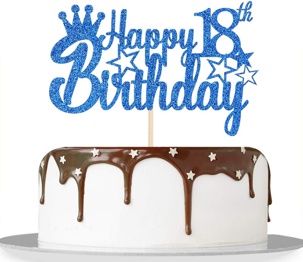 Blue Glitter Happy 18th Birthday Cake Topper For Hong Kong Ubuy blue-glitter-happy-18th-birthday-cake-topper-for-hong-kong-ubuy
