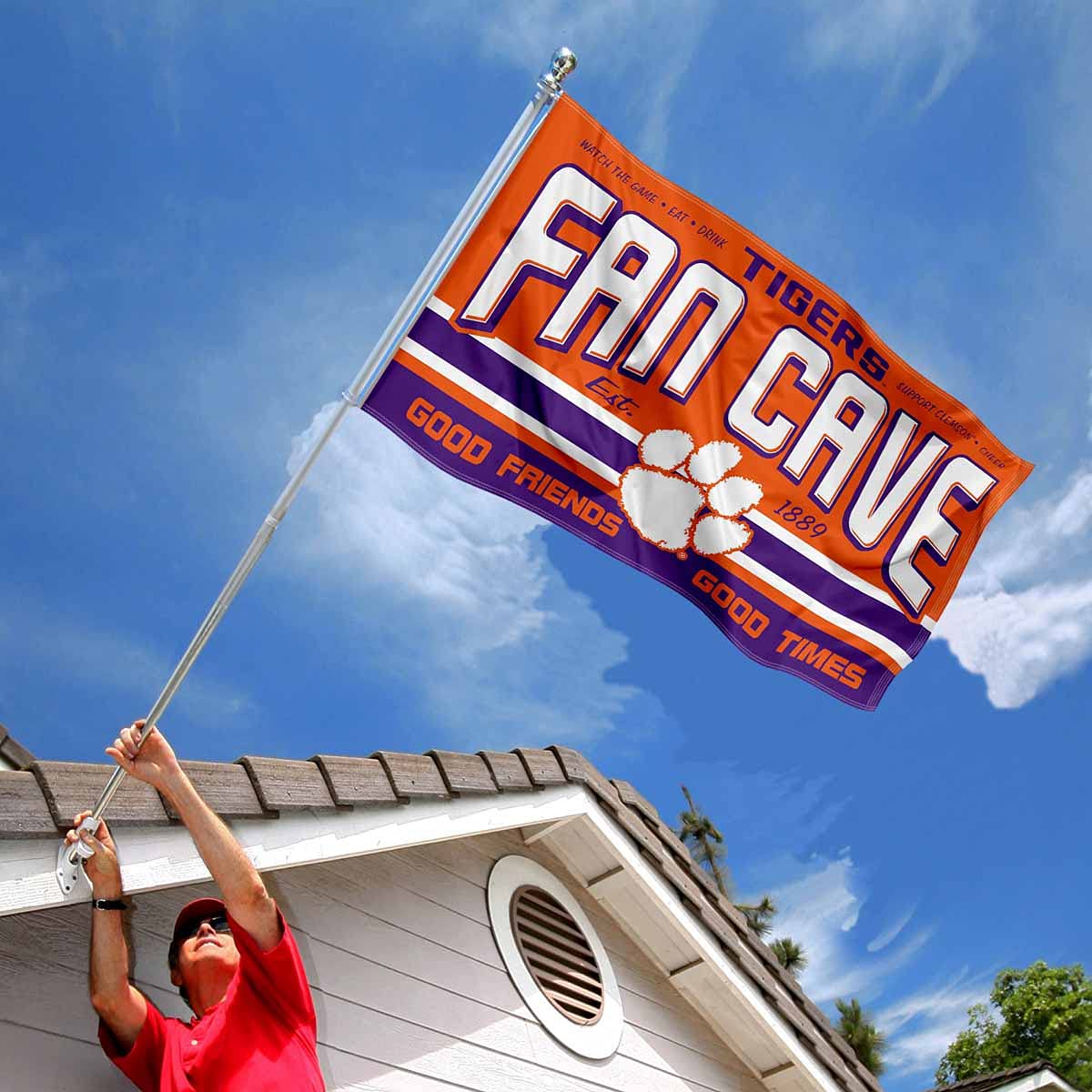 Clemson Tigers Logo Barrel Wall Clock Wooden - Man Cave Office Decor NEW