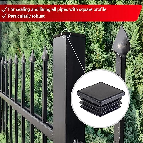 LouMaxx Lamellar Plugs 20 x 20 mm | Shaped Pipe Plug Black for Square ...