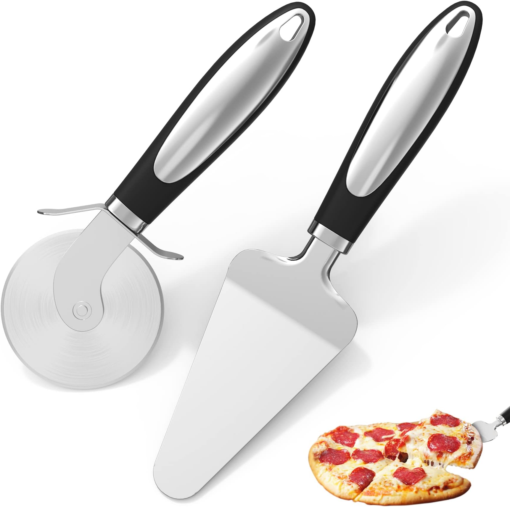 Amazon.com: Homi styles 3 in 1 Pizza Cutter and Server Slicer - Extra ...