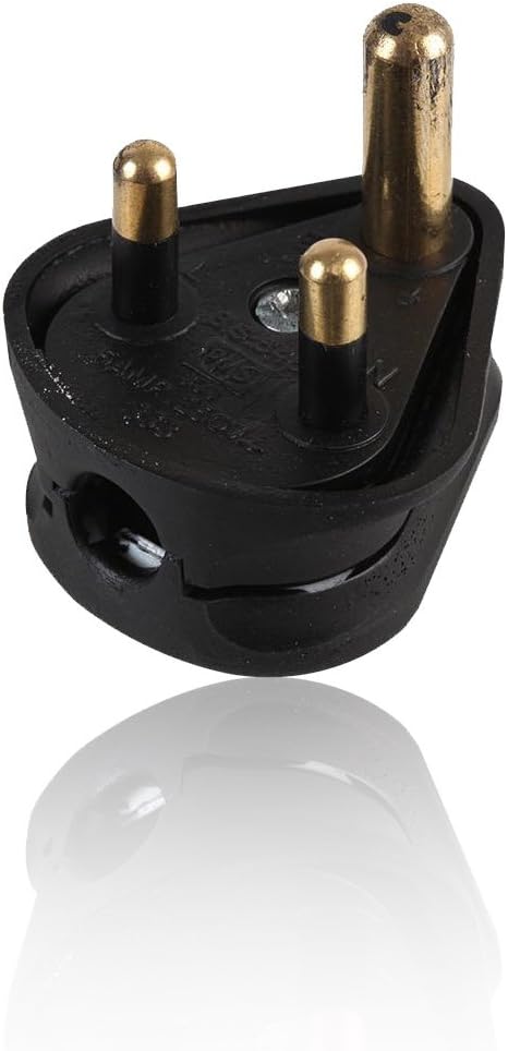 CDL Micro 5 Amp 3 Pin Round Pin Mains Plug - Black, White, CDL-RPP-02BK ...