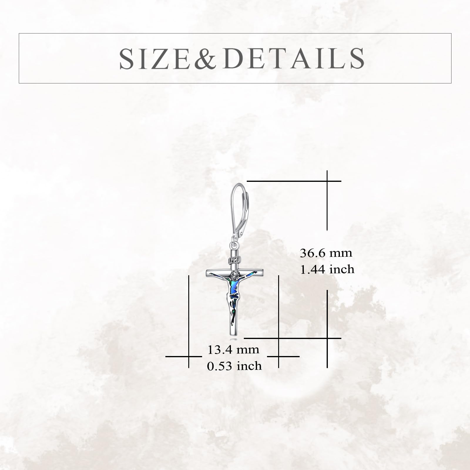 Snapklik.com : Crucifix Cross Earrings Sterling Silver INRI Cross ...
