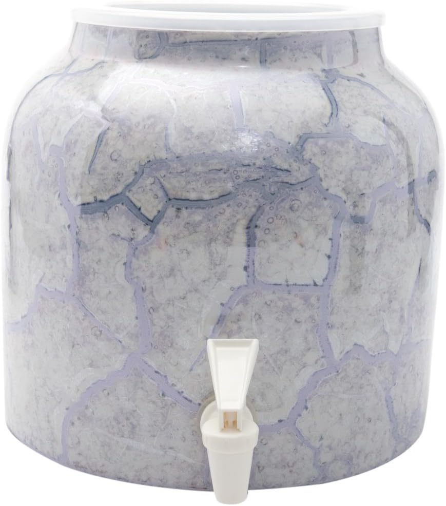 Amazon.com | Porcelain Crock Ceramic Water Iced Beverage Dispenser with ...