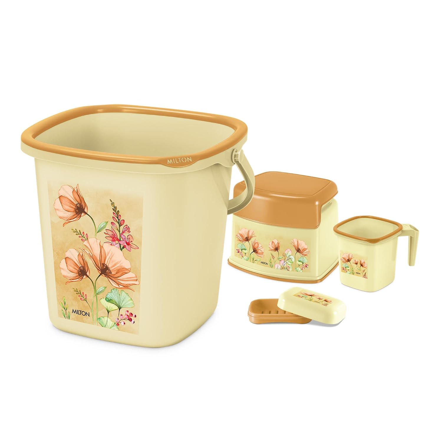 Milton Swish Senior 4 pcs Bathroom Accessories Set, 23 Litre Bucket ...