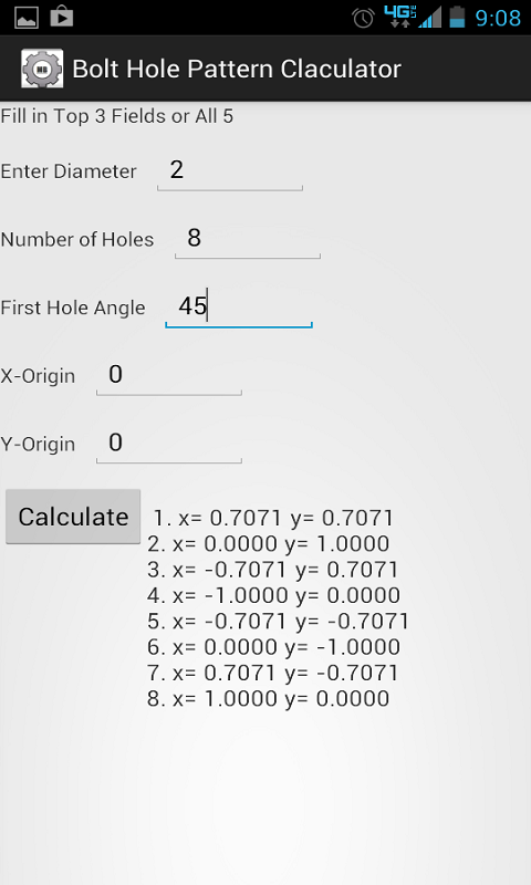 Bolt Hole Pattern Calculator - App on Amazon Appstore