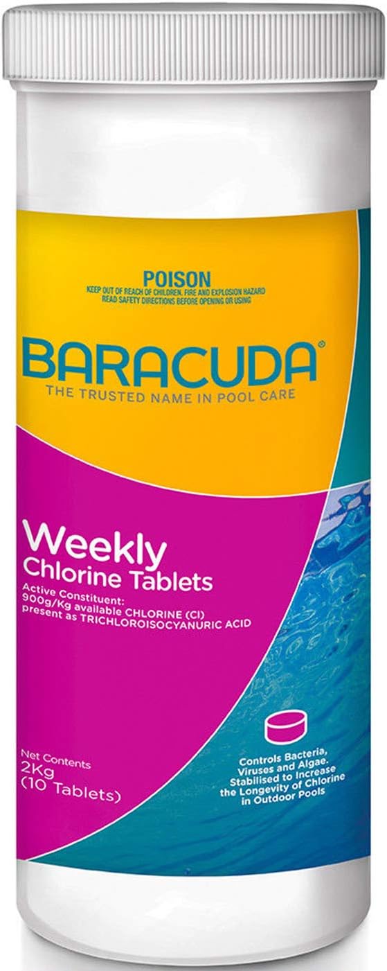Pool Tablets PRO Once A Week Chlorine 2kg Baracuda Multi Action Water ...