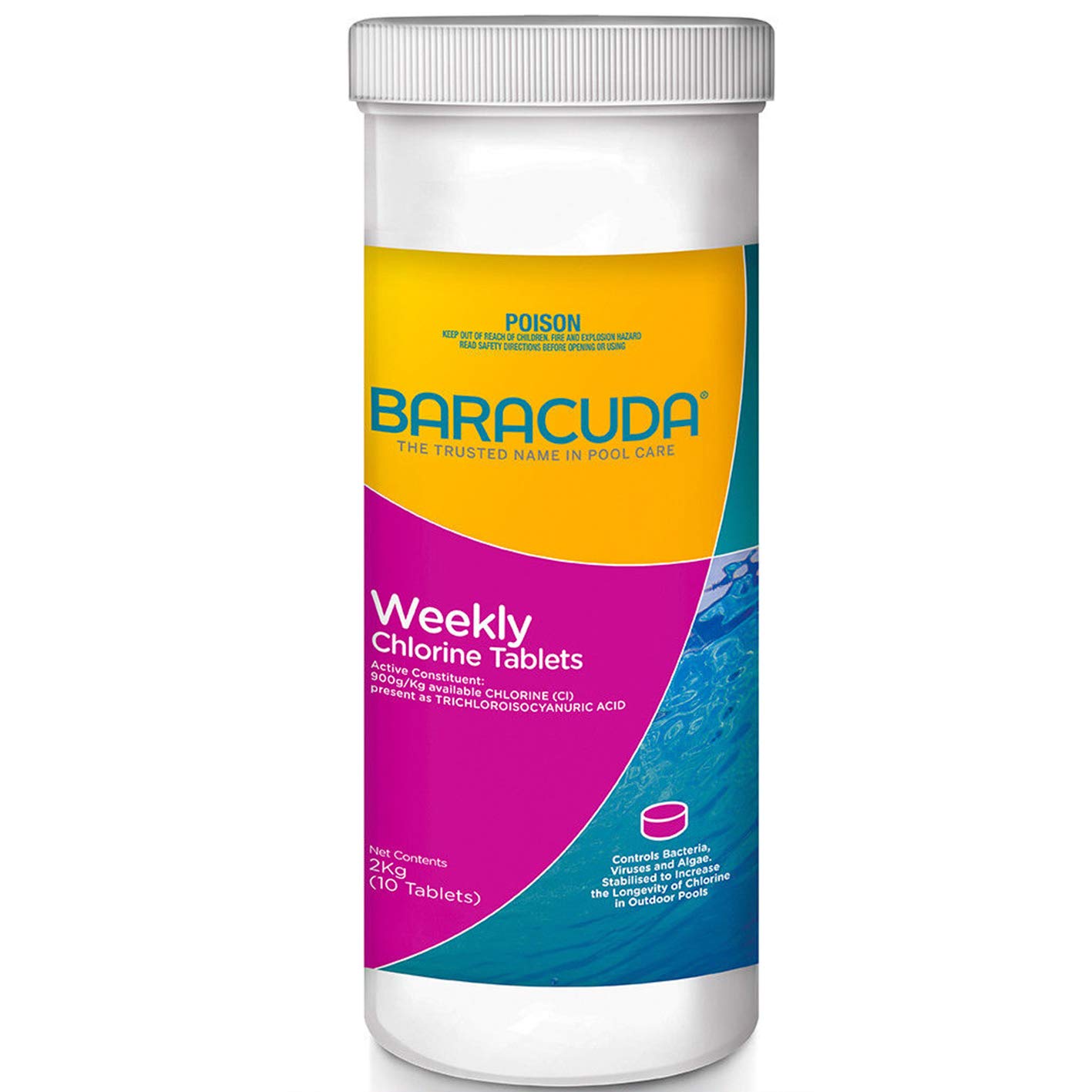 Pool Tablets PRO Once A Week Chlorine 2kg Baracuda Multi Action Water ...