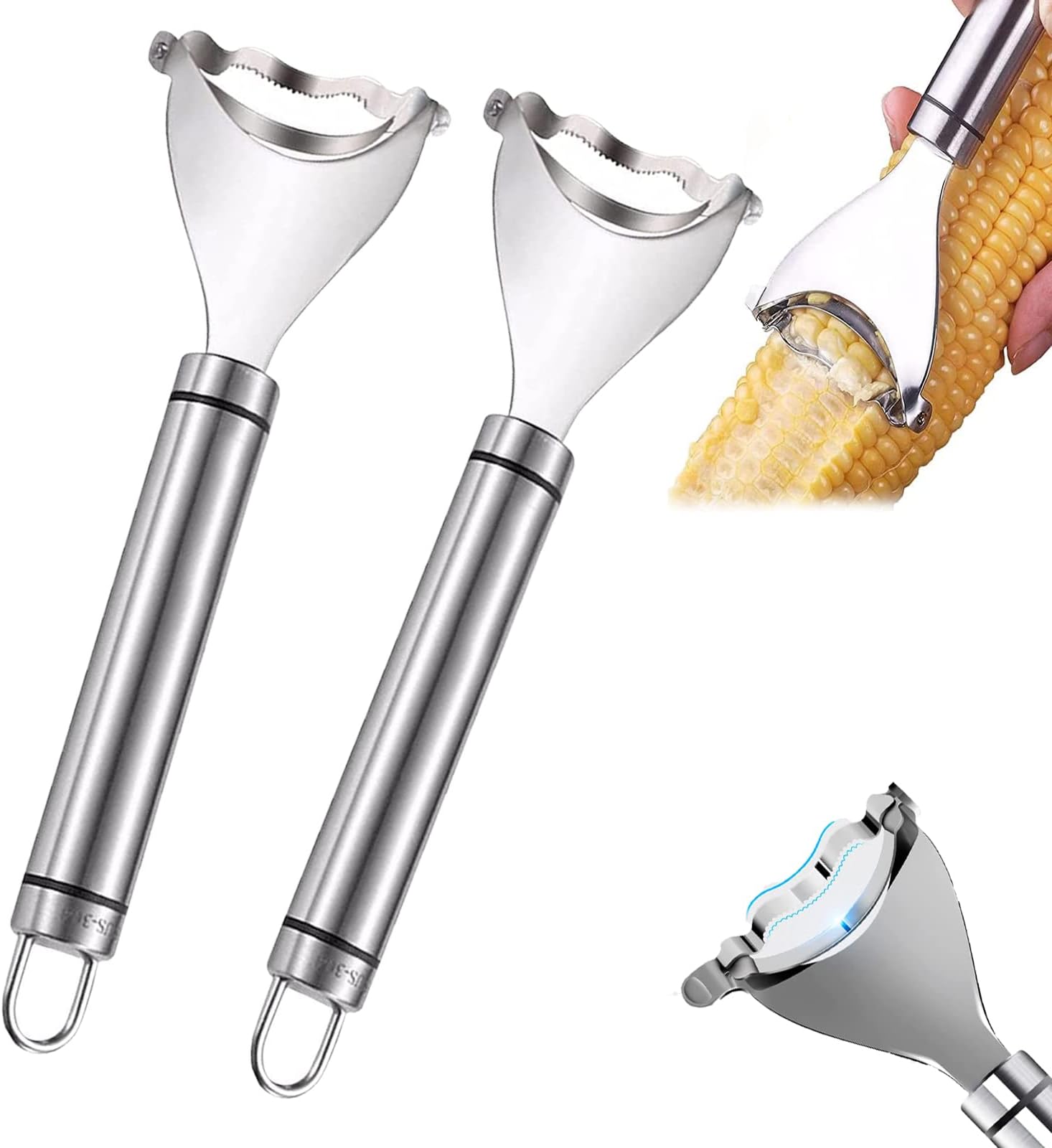 Amazon.com: 4 PCS Magic Corn Cutter Peeler, Stainless Steel Corn Cob ...