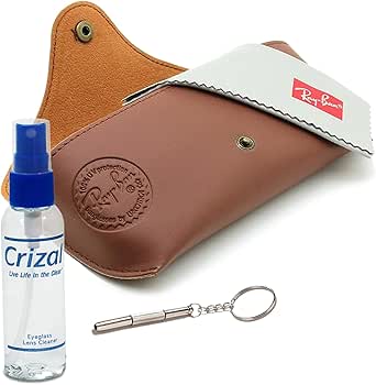 Ray-Ban Special Edition Brown Case w/Crizal Lens Cleaning Spray ...