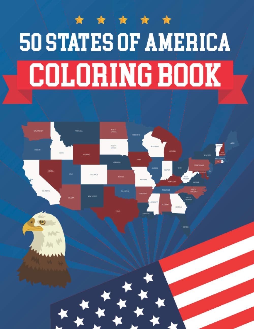 Buy 50 States Of America Coloring Book: The 50 States s Of United ...