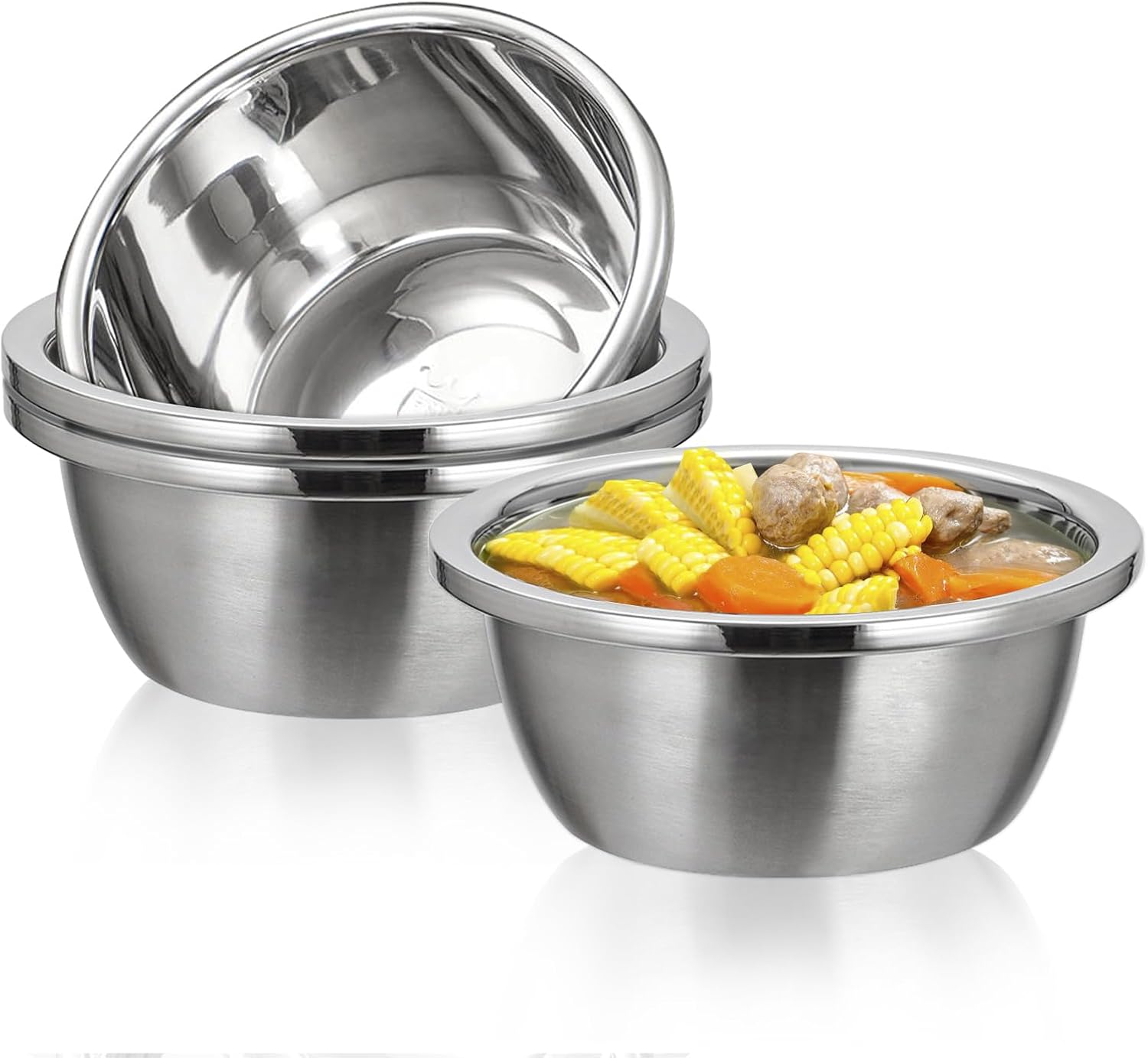 Amazon.com: Realand Stainless Steel Bowl Set of 4, Thicker 18/8 ...