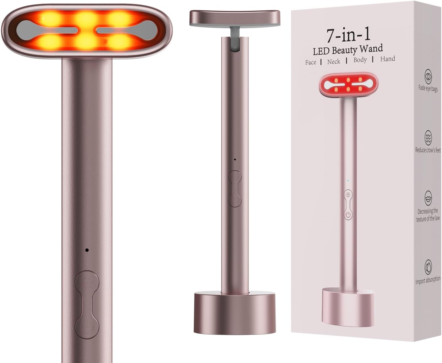 Amazon.com: SpectraGlow 4-in-1 Red & Blue Light Skincare Wand - Facial Rejuvenation Device for ...