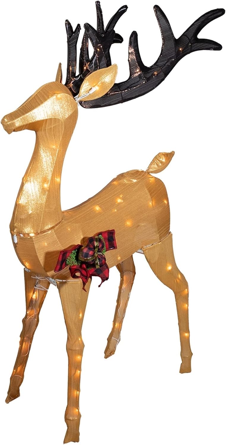 Amazon.com : Good Tidings Shiny Gold Lighted Outdoor Christmas ...