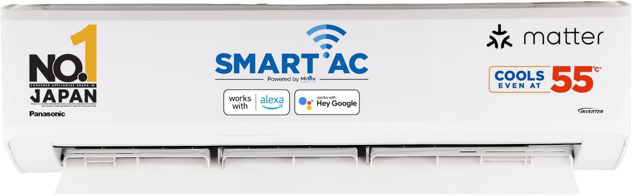 Panasonic 1.5 Ton 3 Star Premium Wi-Fi Inverter Smart Split AC (Matter ...