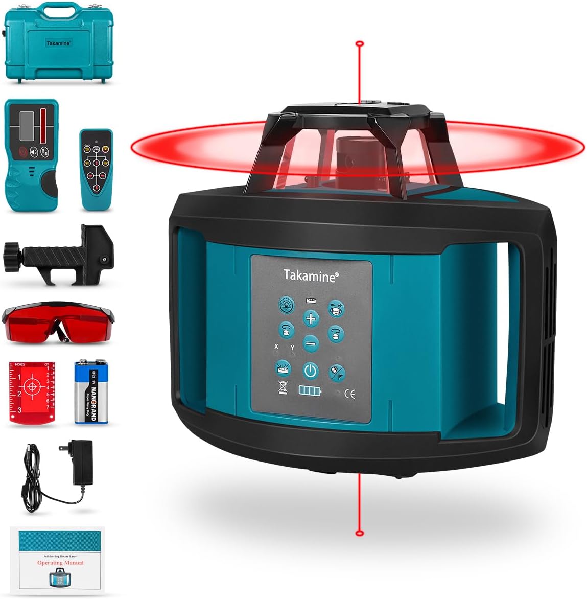 Takamine Rotary Laser Level Kit, Red Beam 635nm Wavelength, 800M ...