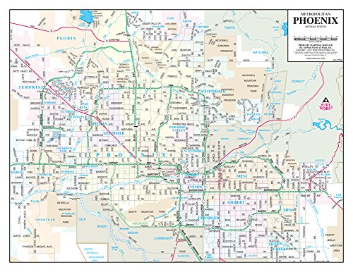 Metropolitan Phoenix Freeways & Highways Desktop Map Gloss Laminated ...