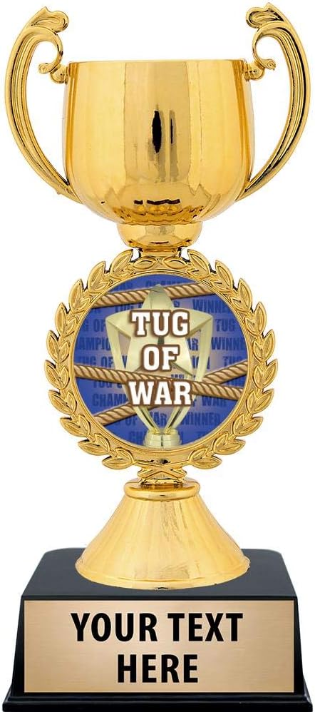 Amazon.com : Crown Awards Personalized Tug of War Trophy, 7.25" Gold ...