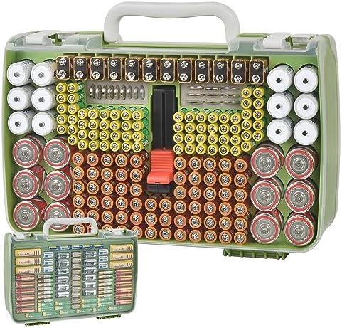 Amazon.com: Battery Organizer Storage Case with Tester, Holds 180 ...