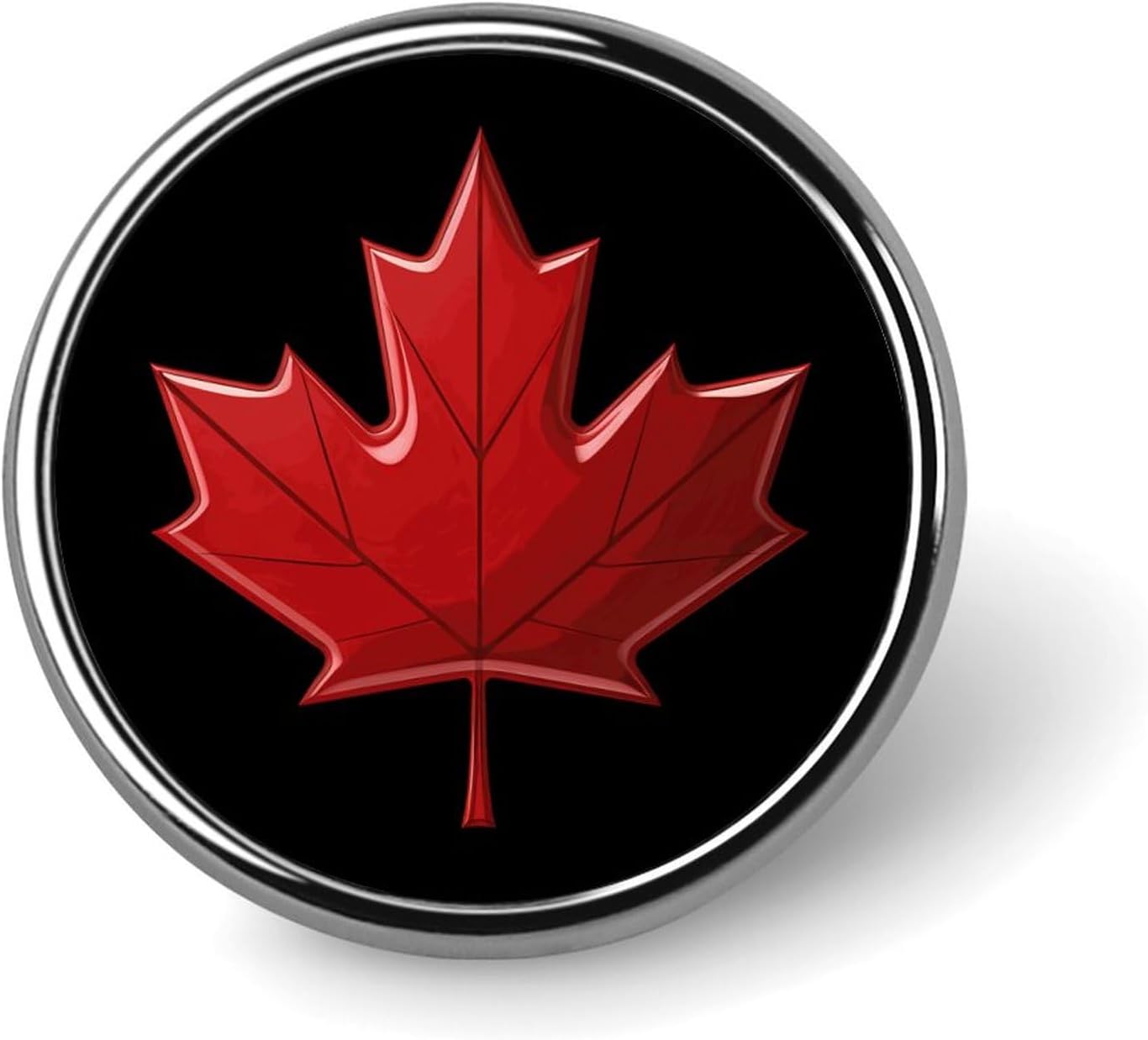 Red Canada Flag Maple Leaf Round Badge Pin Brooches Metal Button Badges ...