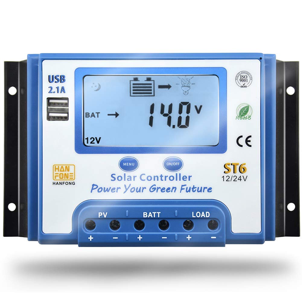 20A Solar Charge Controller 12V/24V Automatic Voltage Recognition Solar ...