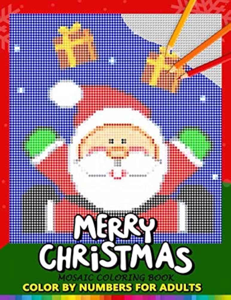 christmas mosaic coloring pages