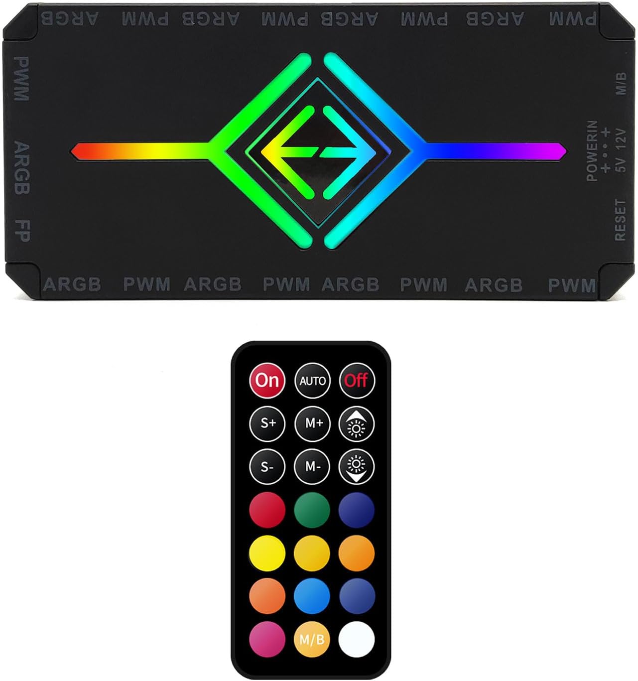 ARGB Controller 4 Pin PWM 5V 3 Pin Wireless Remote Control Cooling Fan ...