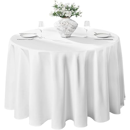 Amazon.com: LEQEE Round Tablecloth,120inch Stain and Wrinkle Resistant ...