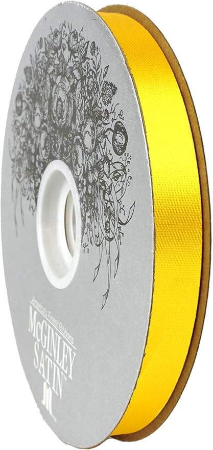Amazon.com: McGinley Mills 9/16" W Acetate Satin Ribbon, Golden Yellow ...