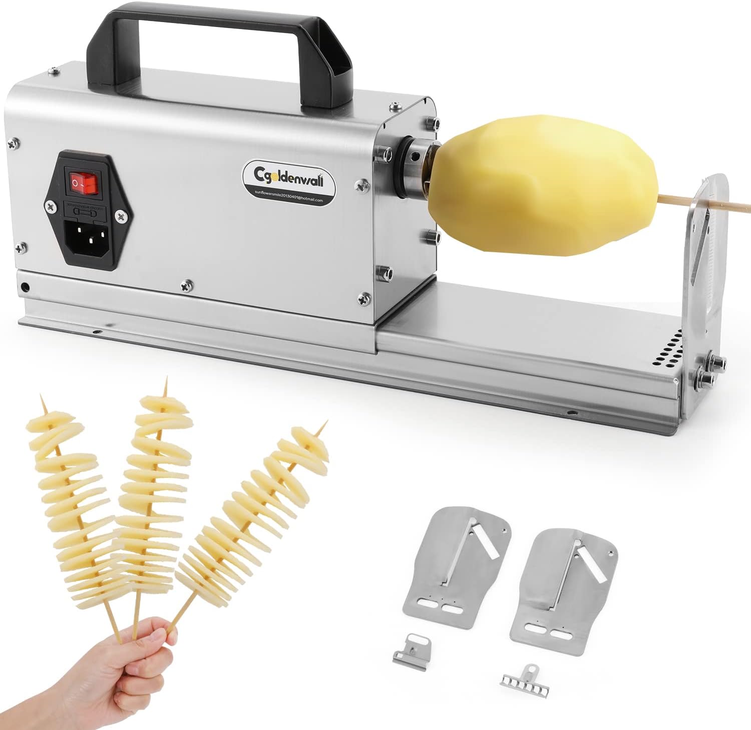 Amazon.com: TechTongda Tornado Potato Spiral Cutter Manual Stainless ...