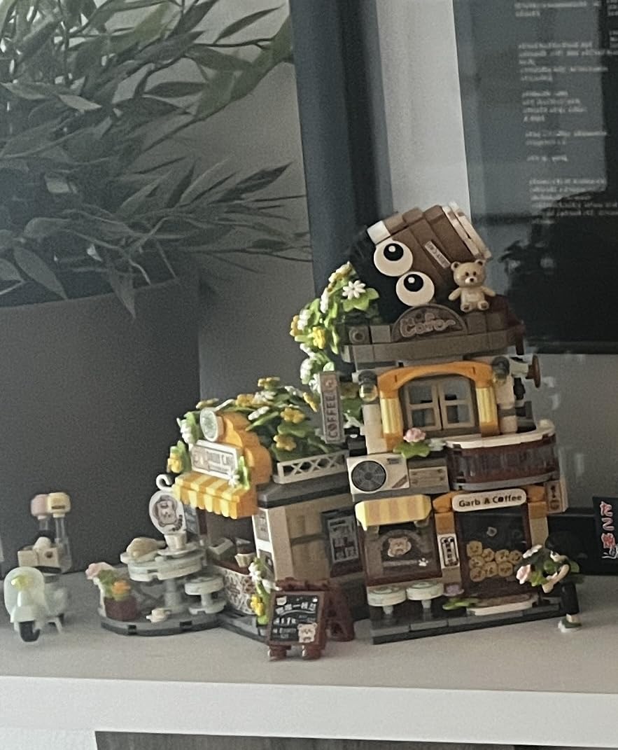 City Cafe Building Blocks Toys, Openable City Coffee Building Set for ...