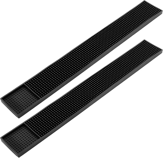 Amazon.com: Wishmart Black Spill Bar Mats Set of 2 (24x3 Inches ...