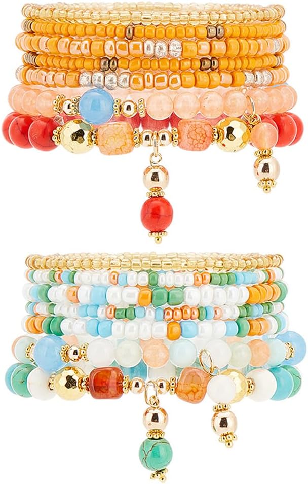 Amazon.com: PH PandaHall 14pcs Stackable Beaded Bracelets Fall Bracelet ...