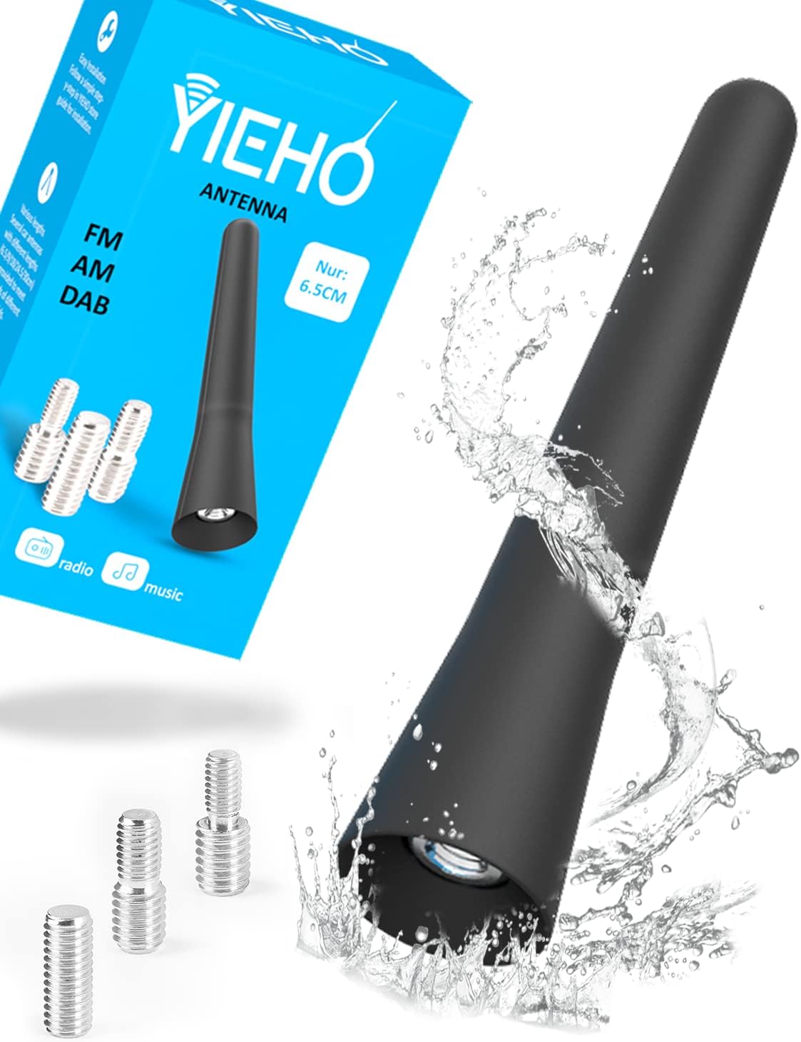 YIEHO Universal Short Car Aerial All Models - Mini Stubby Screw in Car ...