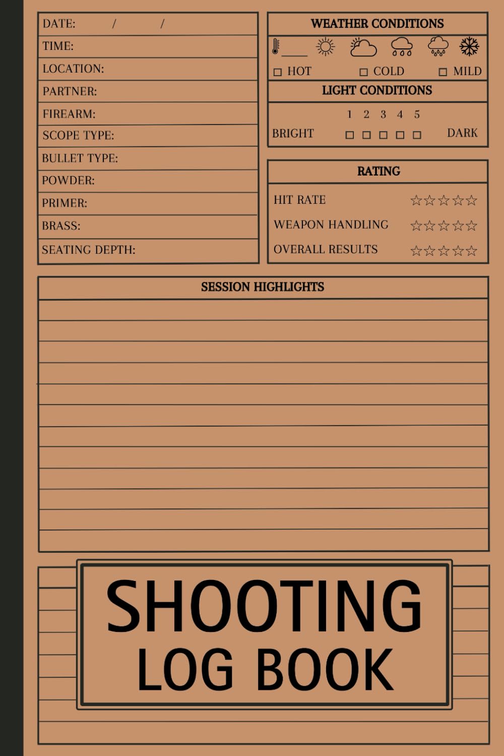 Amazon.com: Shooting Log Book: Record Journal for Beginner and ...